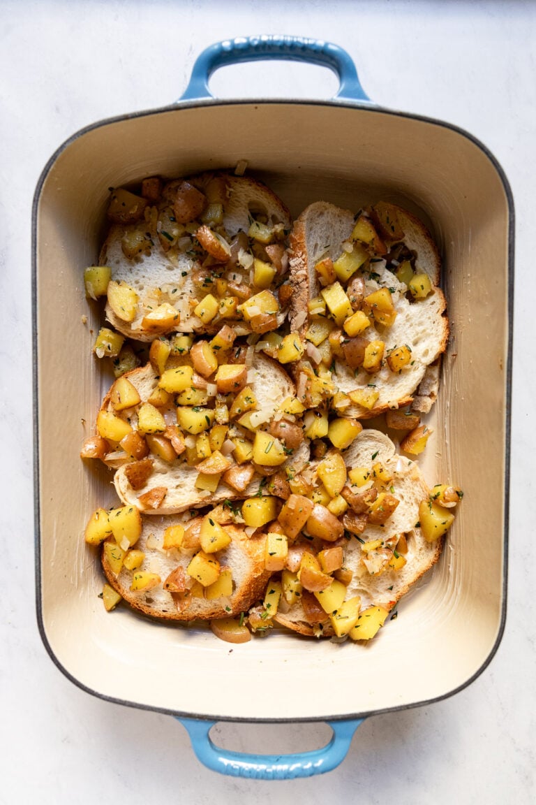 Overnight Vegetarian Breakfast Strata with Potatoes and Fontina | Fork ...