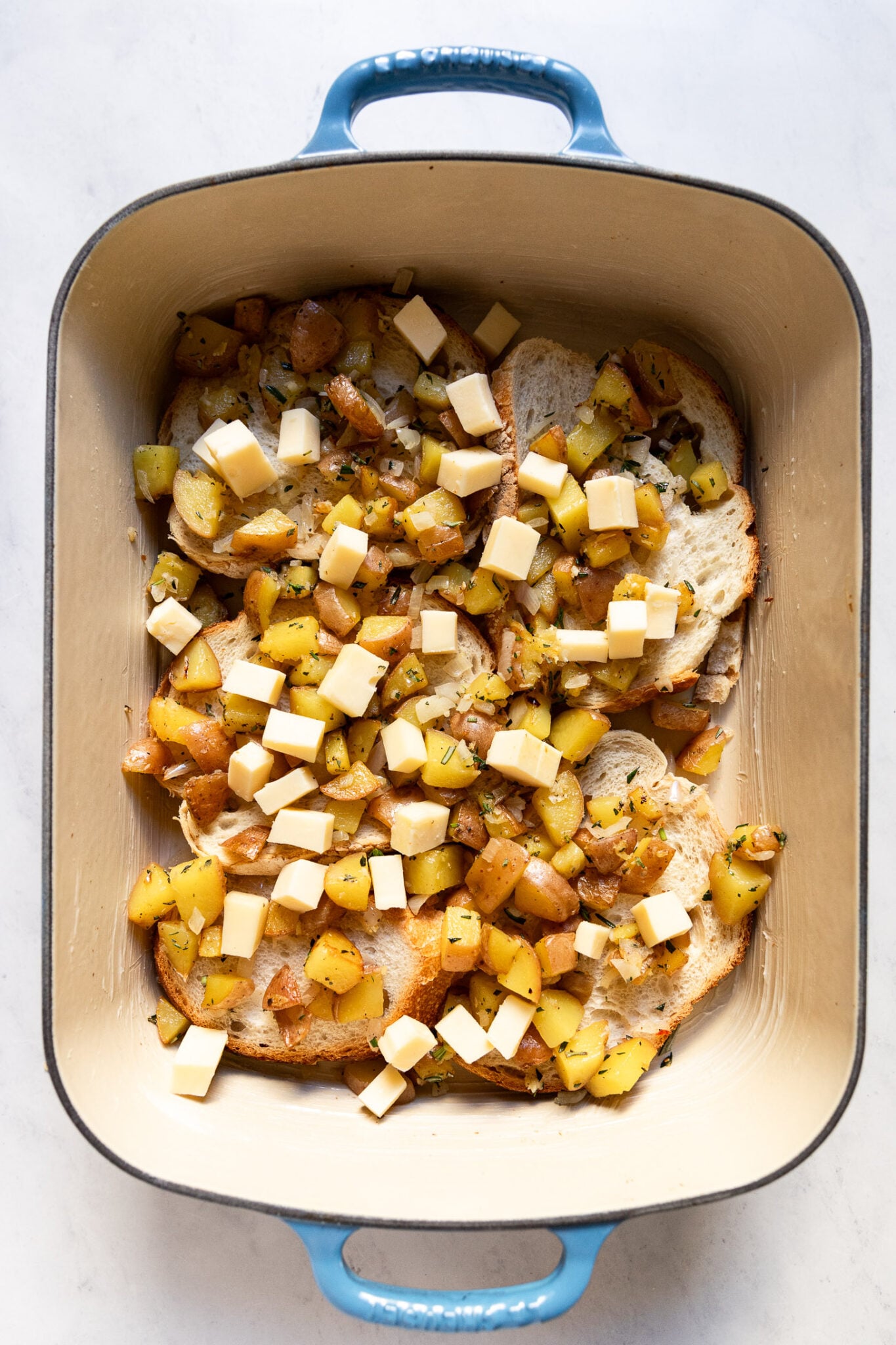 Overnight Vegetarian Breakfast Strata with Potatoes and Fontina | Fork ...