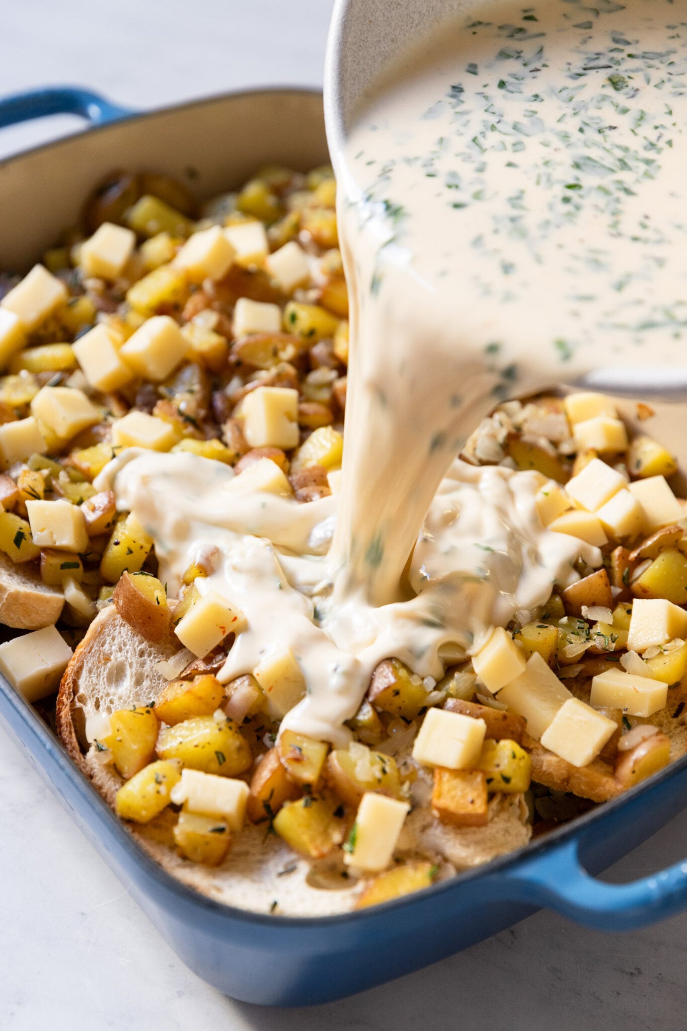 Overnight Vegetarian Breakfast Strata with Potatoes and Fontina | Fork ...