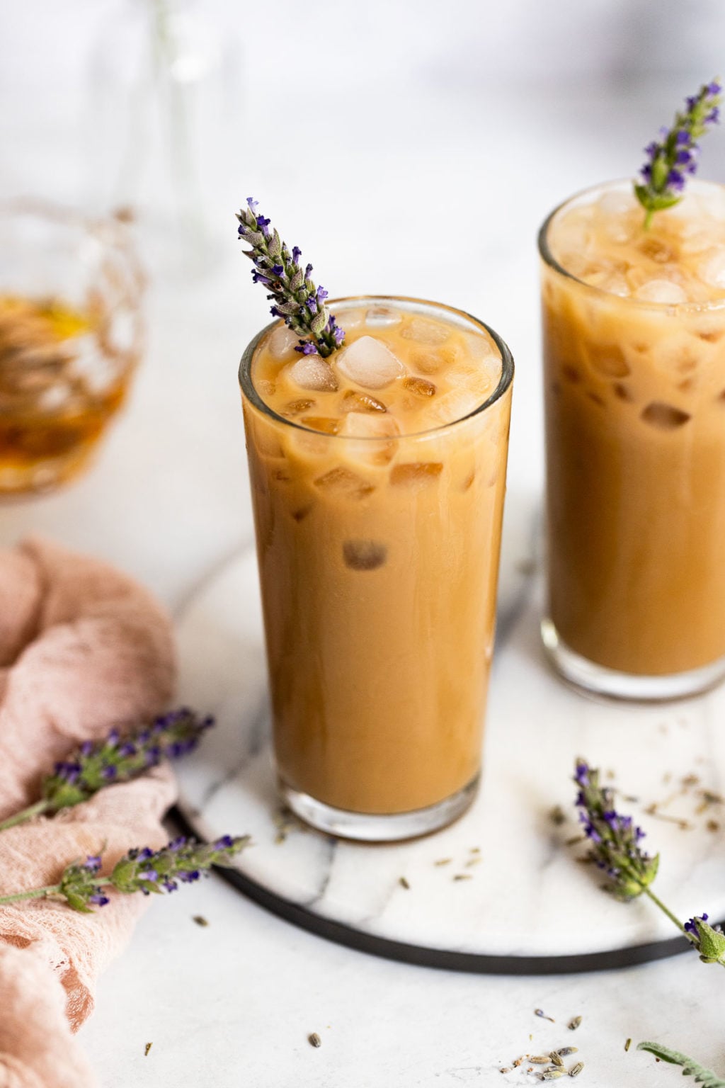Iced Honey Lavender Latte with Oat Milk - Fork in the Kitchen