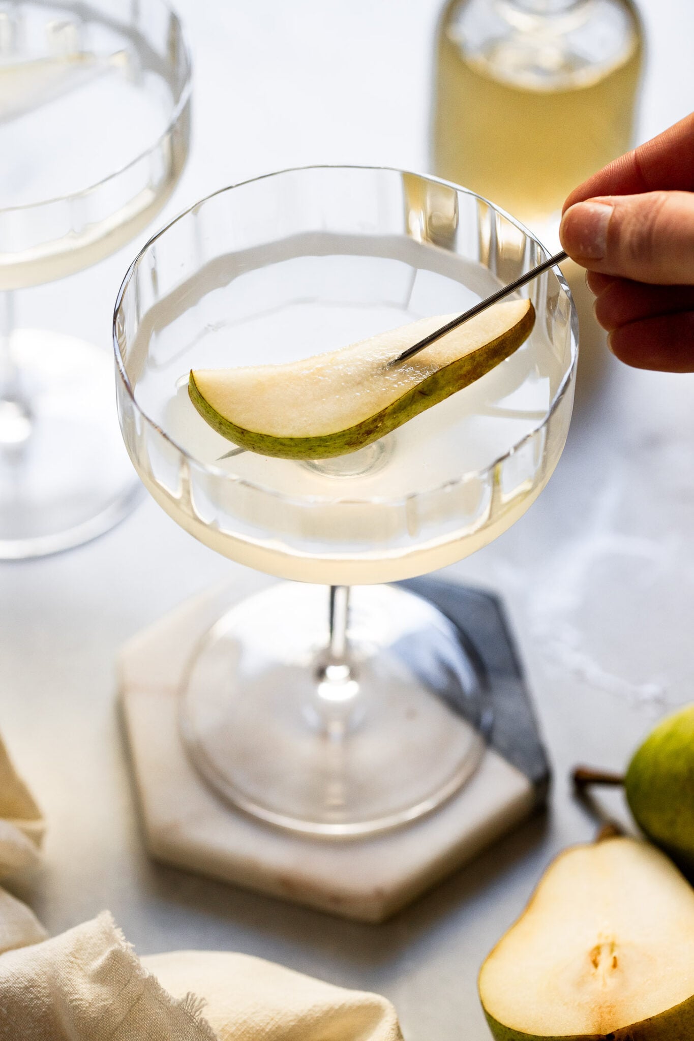 Pear Martini with Regular Vodka and Fresh Pears